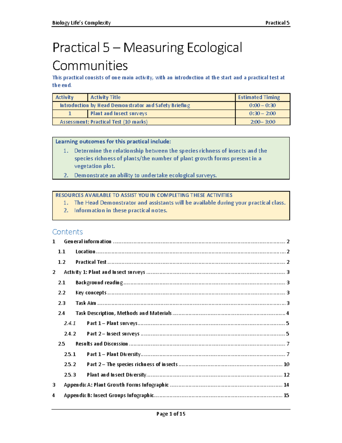 Practical 5 with questions in-person - Practical 5 – Measuring ...