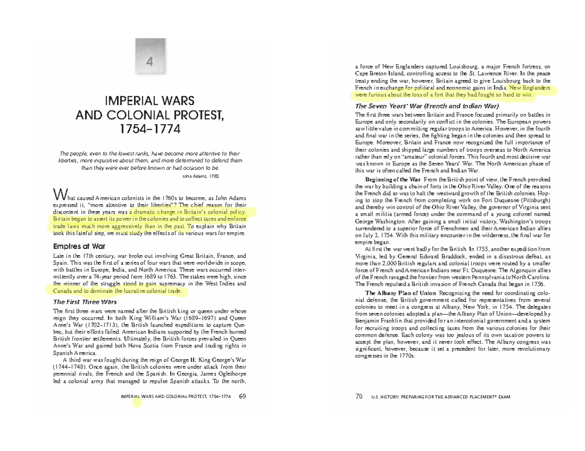 Kami Export - Chapter 4 - Imperial Wars and Colonial Protest - - Studocu