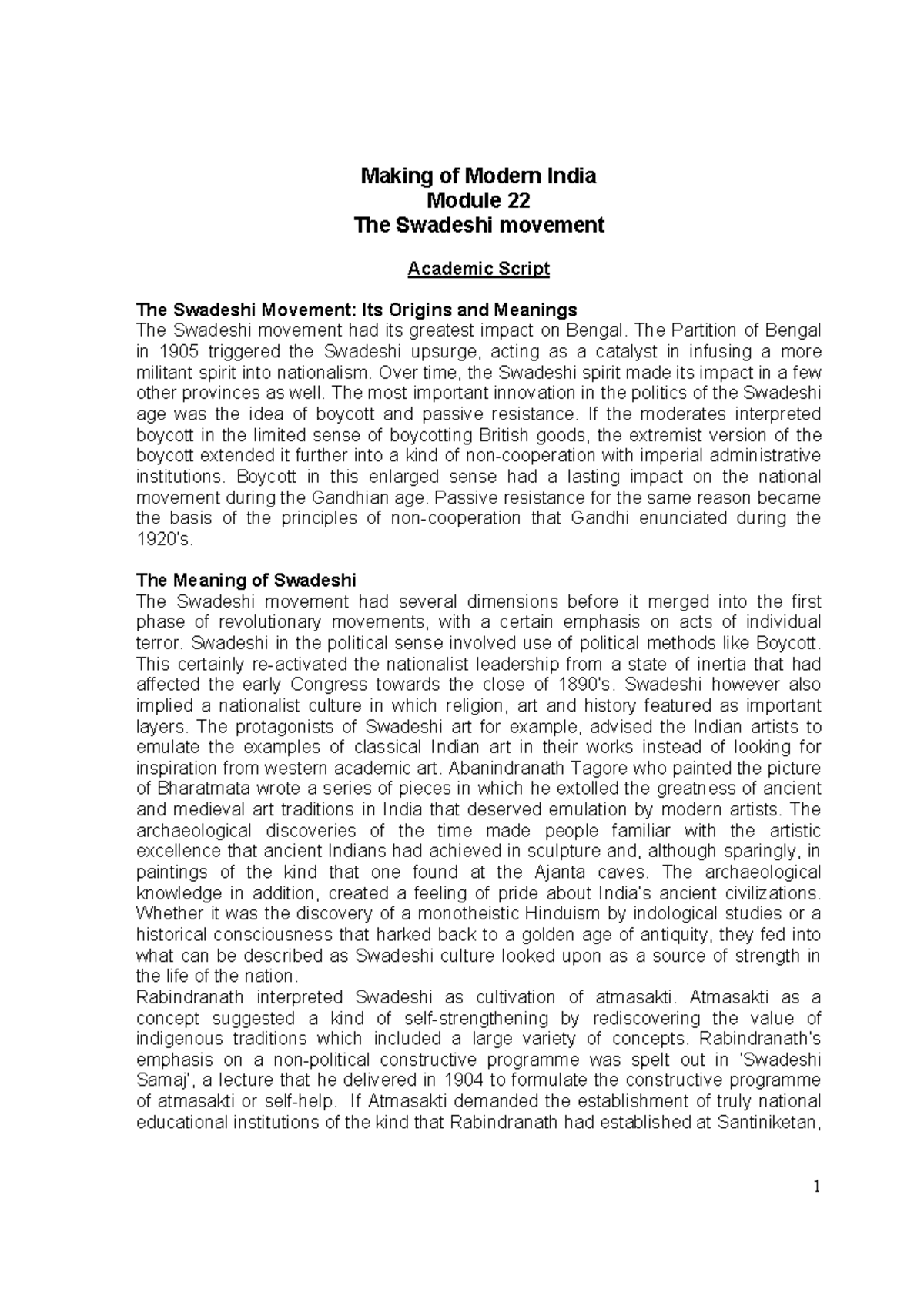 History MOOC Module 22 Academic Script 2003 30111103030505 - Making of ...