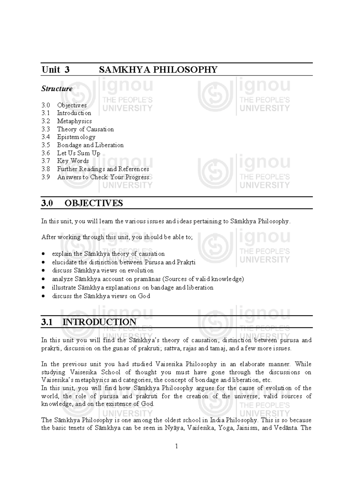 Unit-3 samkhya philosophy - Unit 3 SAMKHYA PHILOSOPHY Structure 3 ...