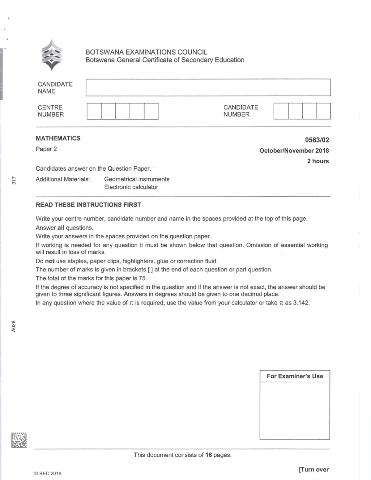 Mathematics PP2 - 2018 - introductory to mathematics - Studocu
