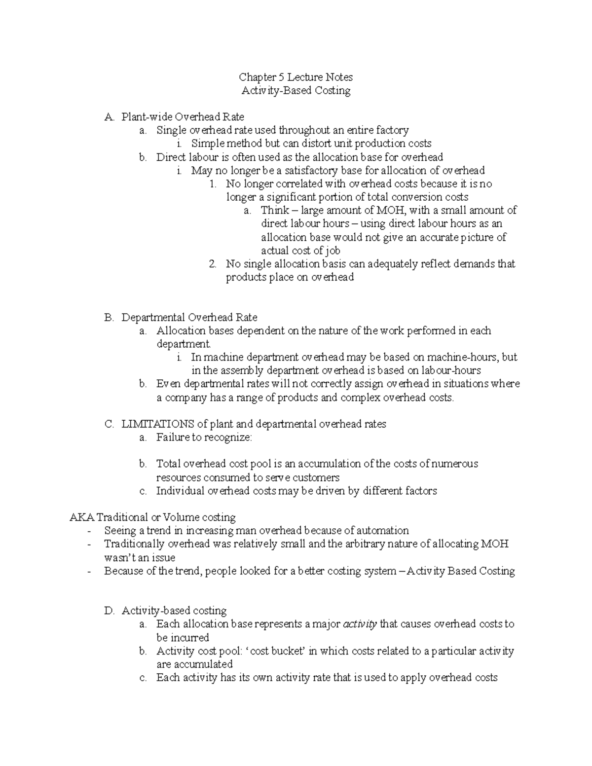 COMM 210 Chapter 5 lecture notes - Chapter 5 Lecture Notes Activity ...