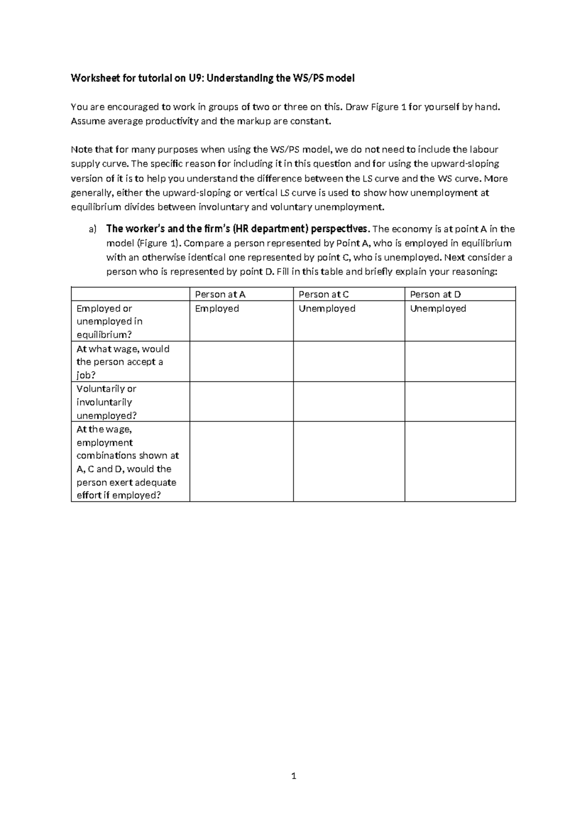 Worksheet for Tutorial on Unit 9 2023-24 - Worksheet for tutorial on U9 ...