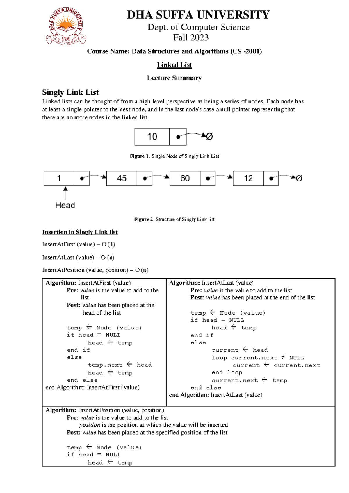 Link List Data Structures And Algorithms Linklist Dha Suffa 0388