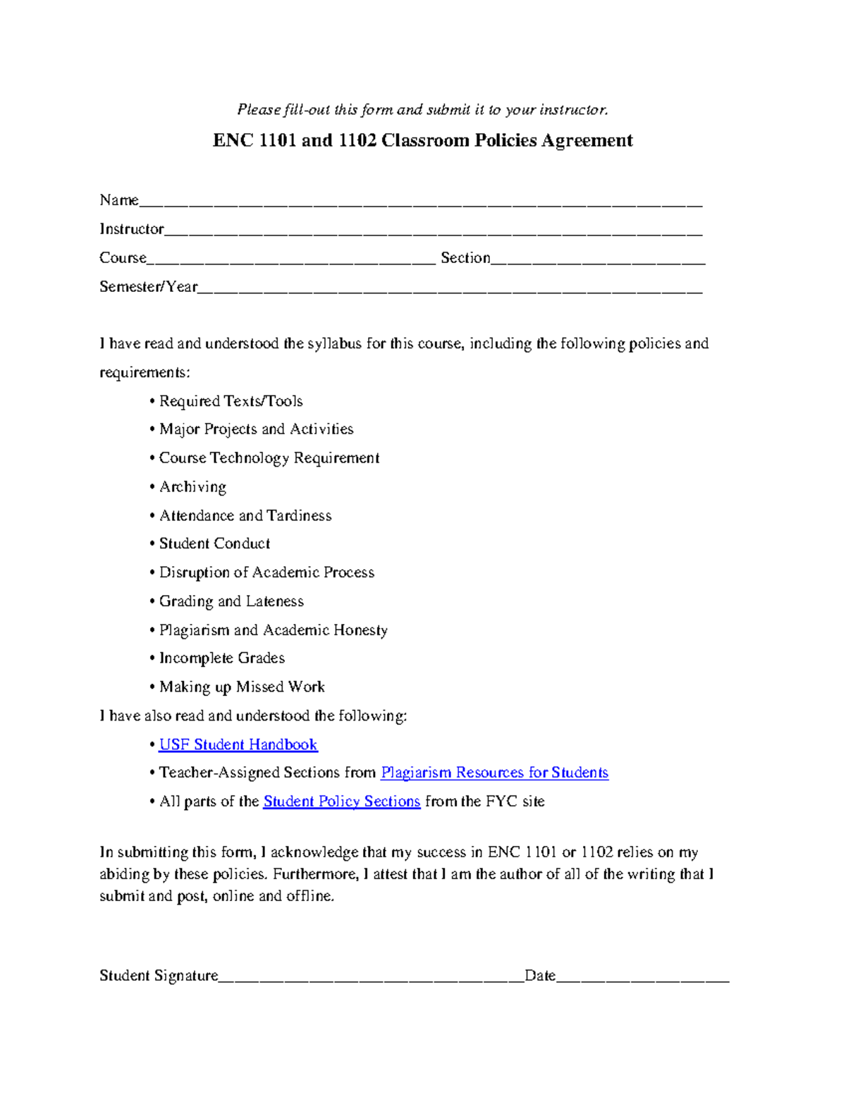 Classroom Policies Agreement 2016 17 Please Fill out This Form And classroom-policies-agreement-2016-17-please-fill-out-this-form-and