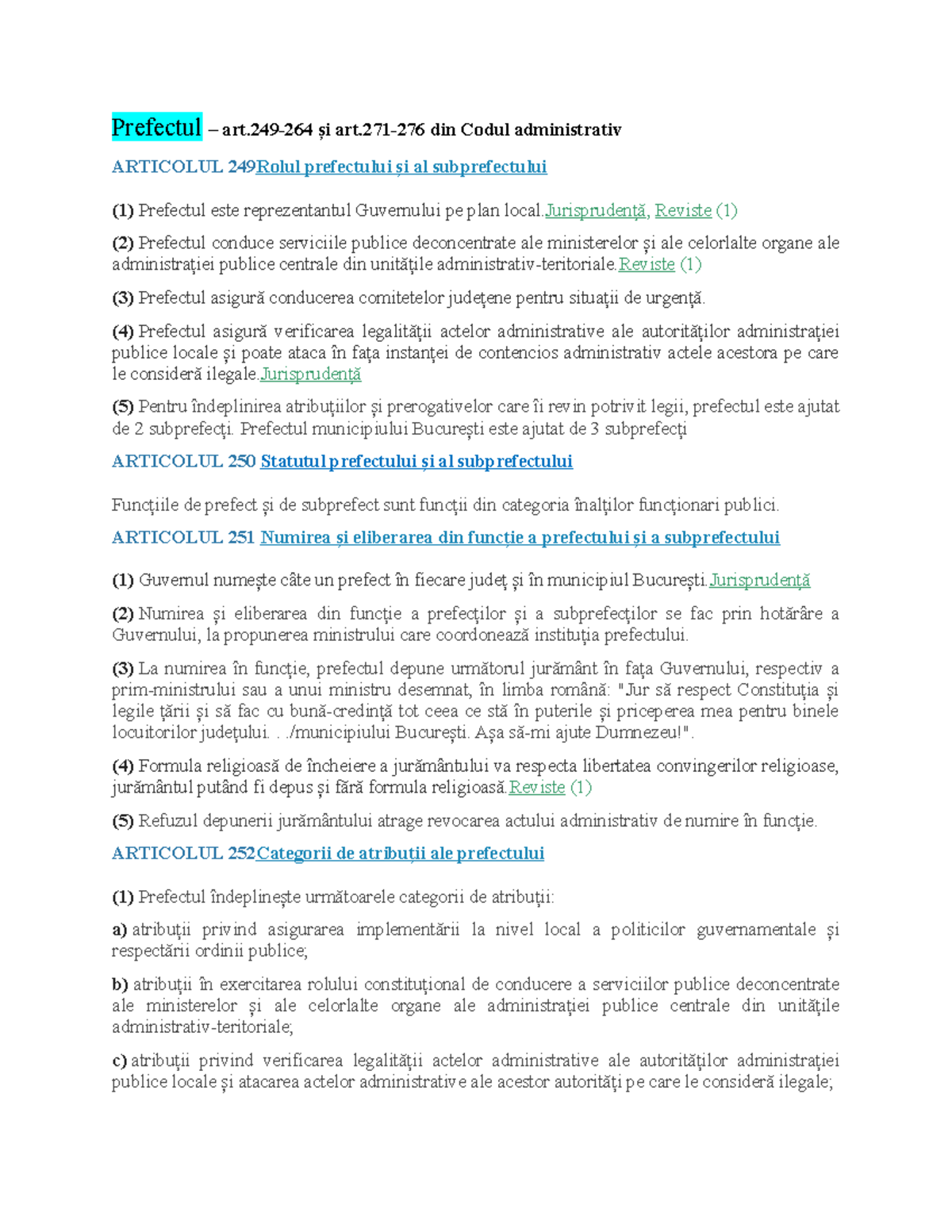 Prefect - Prefectul – art-264 și art-276 din Codul administrativ ...