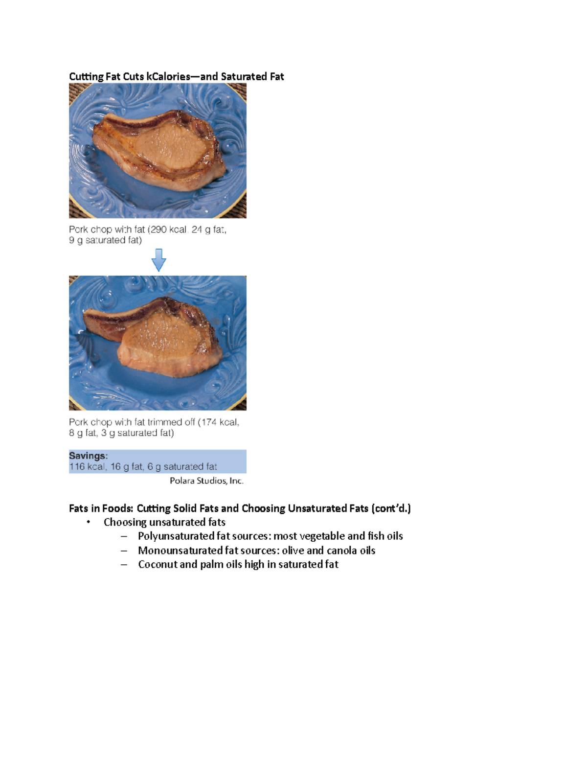 Ch. 4 Lipids (FCS 251) Part 5 - Cutting Fat Cuts kCalories—and ...