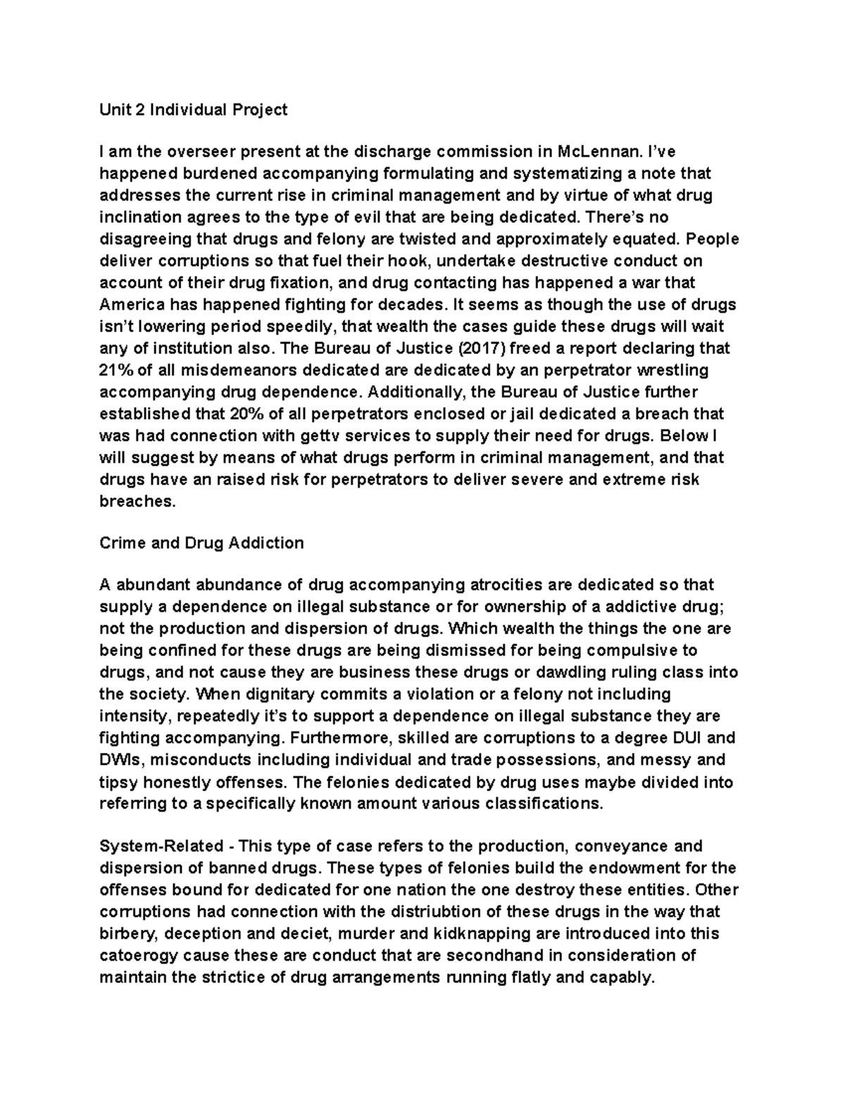 UNIT 2 Project CJHS-480 - Unit 2 Individual Project I am the overseer ...