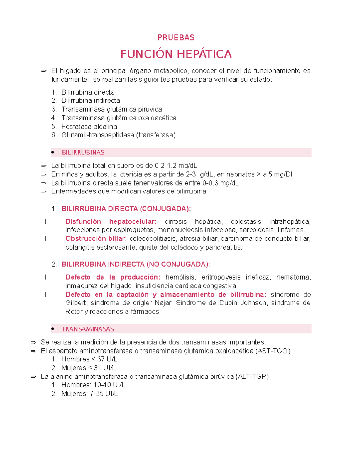 1. Pruebas DE Función Hepatica - PRUEBAS FUNCIÓN HEPÁTICA El hígado es ...