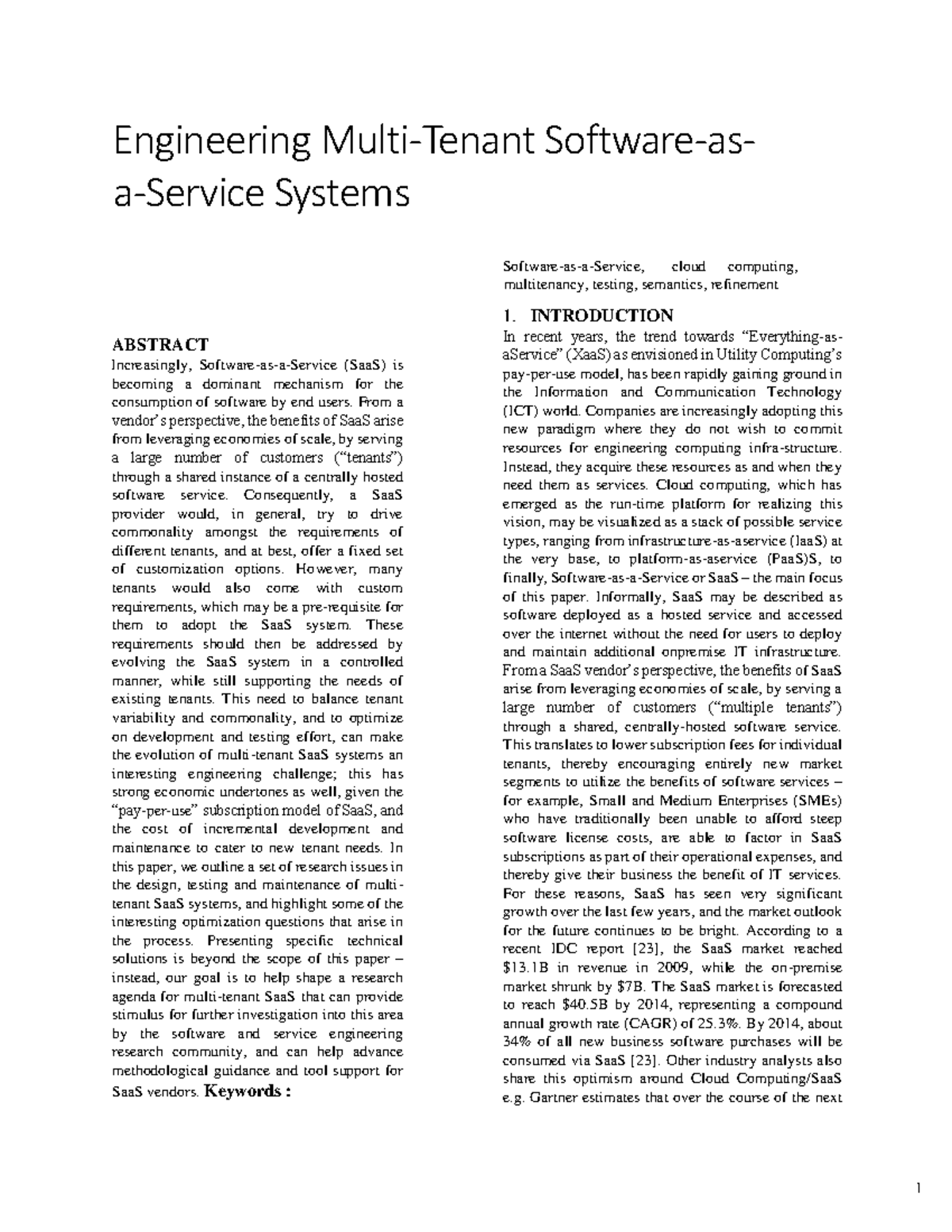 Engineering Multi-Tenant Software-as-a-Service Systems - Engineering ...