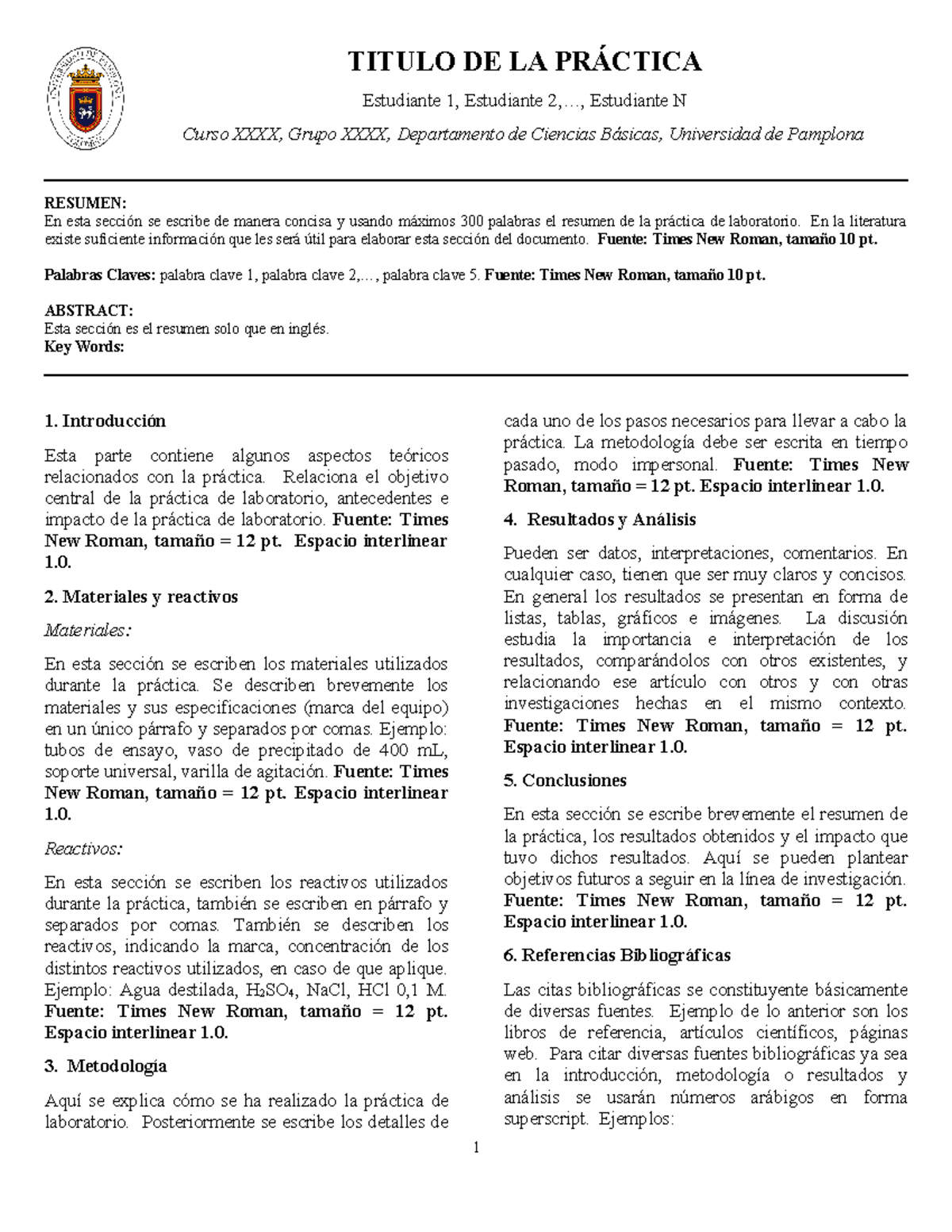 Plantilla informe de laboratorios - TITULO DE LA PRÁCTICA Estudiante 1, Estudiante 2 ...