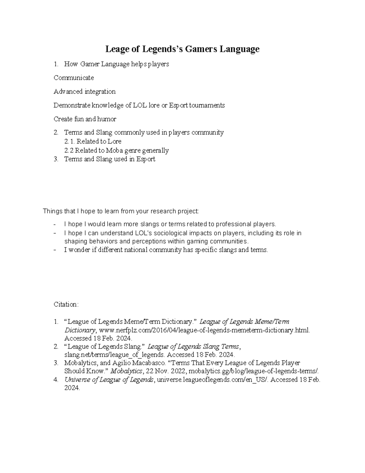 Leage of Legends - Leage of Legends’s Gamers Language 1. How Gamer ...