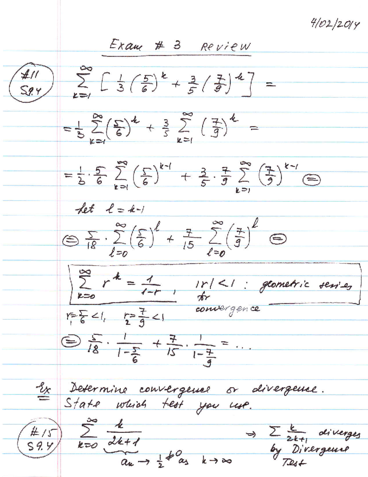 Math175 review 3 - Calculus 2 (Math 175) Calculus 2 (Math 175) Calculus ...