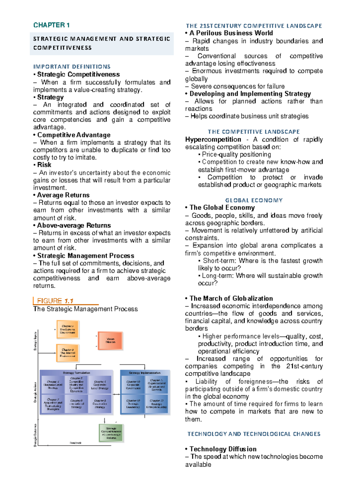Stratbus - Chapter 1 - CHAPTER 1 STRATEGIC MANAGEMENT AND STRATEGIC ...