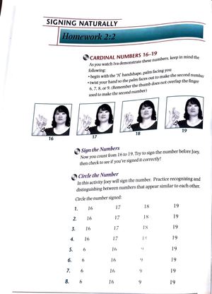 ASL 1 - 4.7 Homework - How Old? The signers sign statements with ages. Write down the age and ...