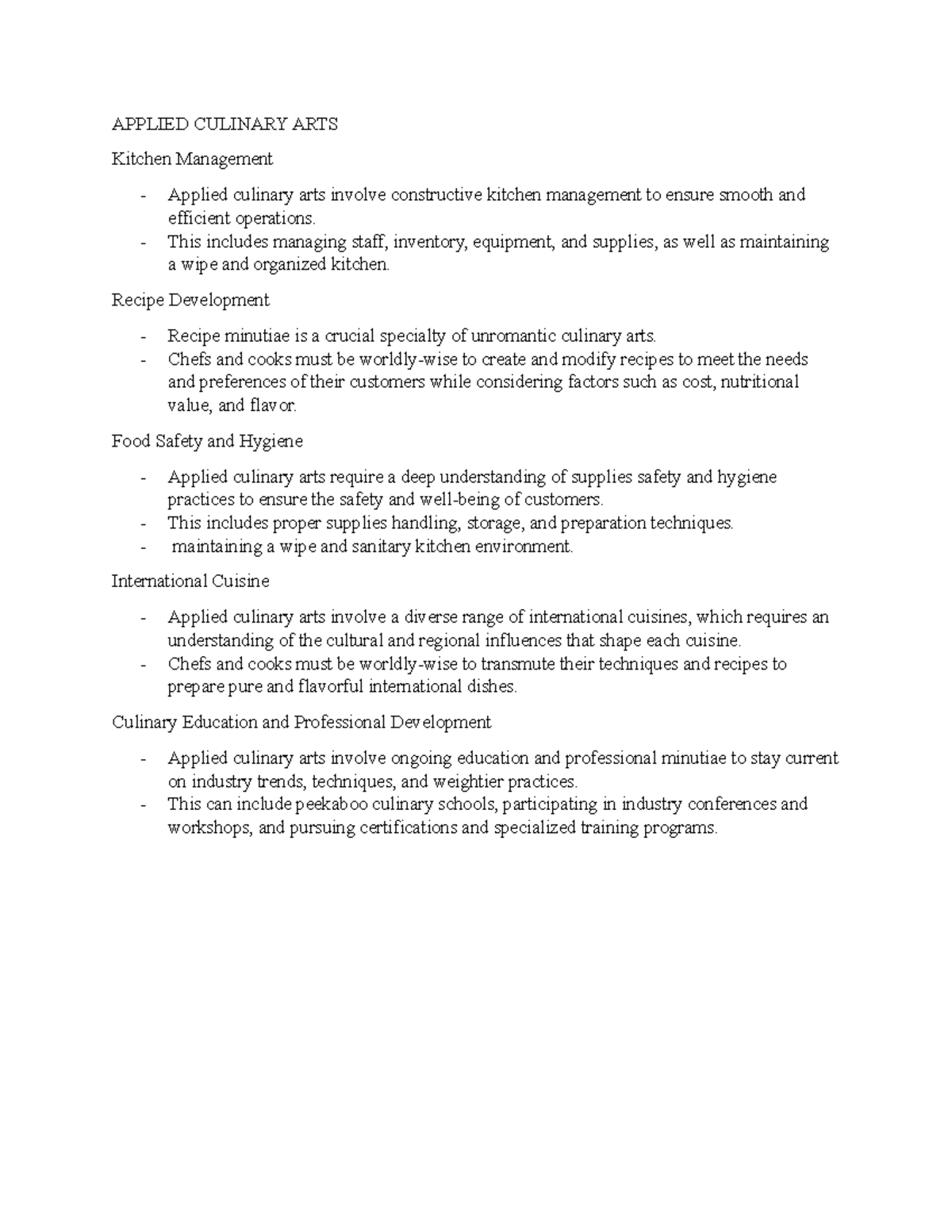 Applied Culinary ARTS Notes 2 - APPLIED CULINARY ARTS Kitchen ...