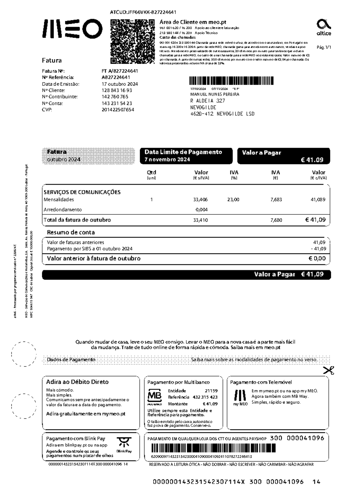 FT A 827224641 - Hshhs - Pág/ 17/10/2024 07/11/2024 R P MANUEL NUNES ...