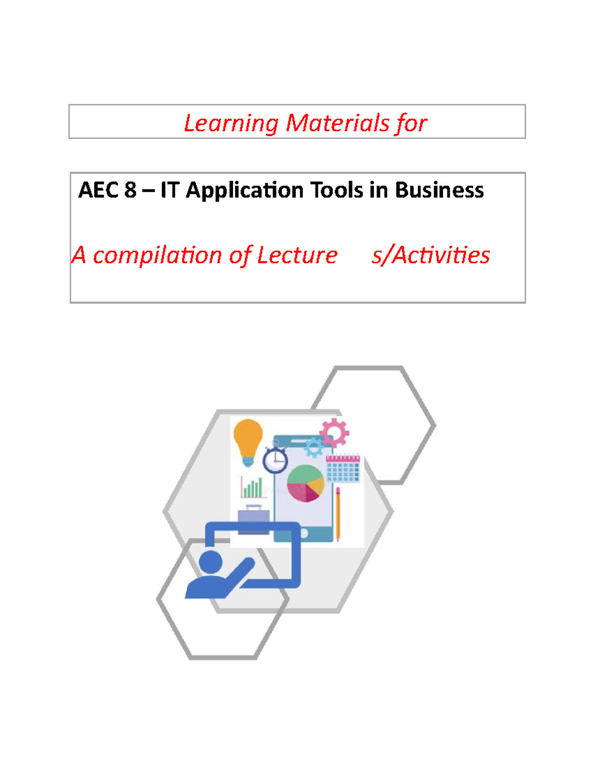 AEC8 Chapter 1 with SAQ - Self assessment questions - Learning Materials for AEC 8 – IT ...