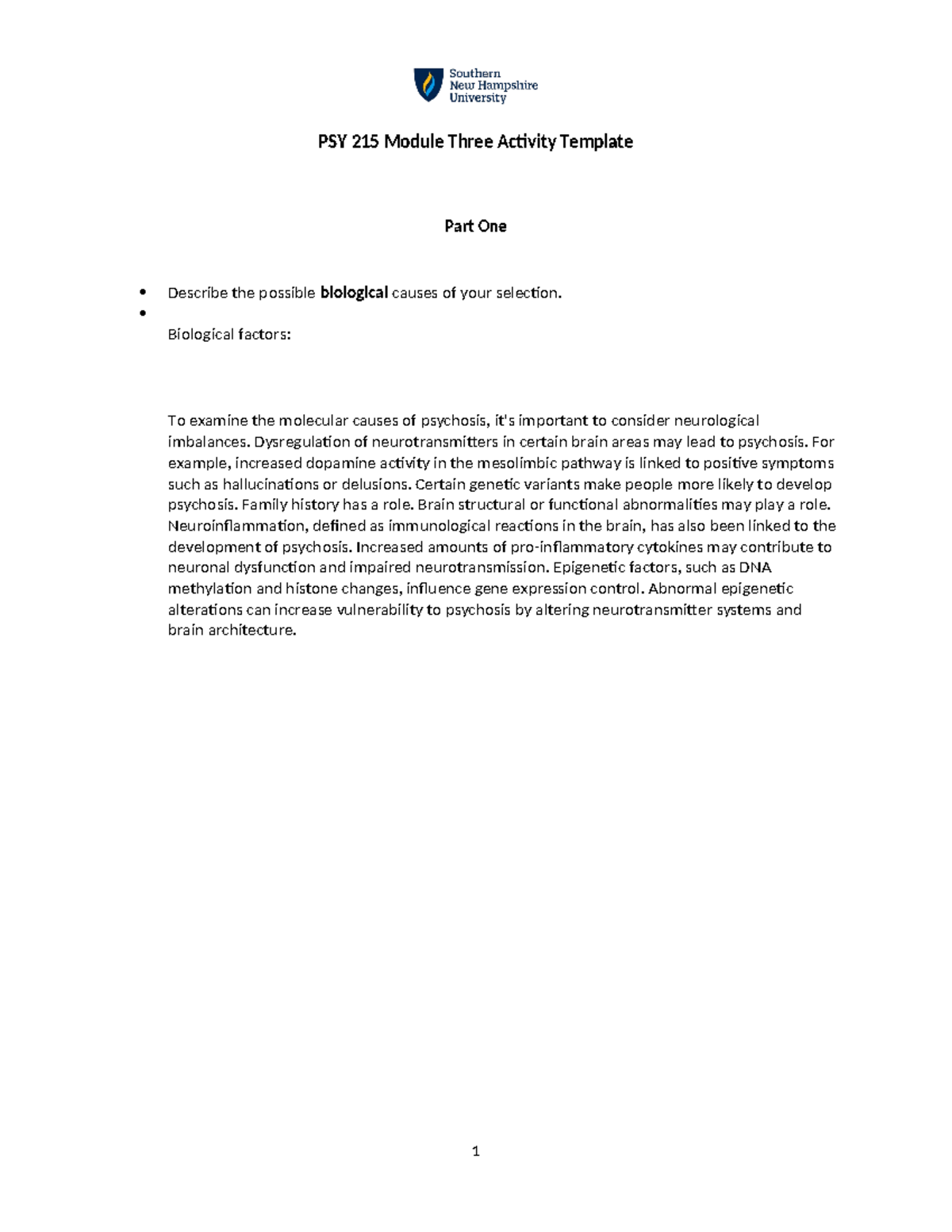 PSY 215 Module Three Activity Template - PSY 215 Module Three Activity ...