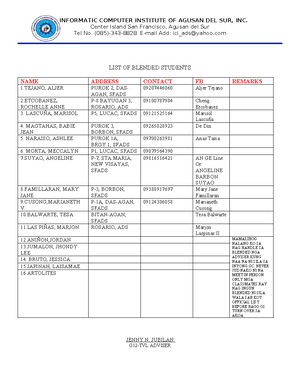 English CLUB - For guide - INFORMATIC COMPUTER INSTITUTE OF AGUSAN DEL ...