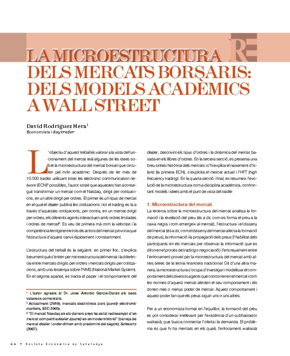 Articulo - market microstructure - 4 4 • ฀ R e v i s t a ฀ E c o n ò m ...