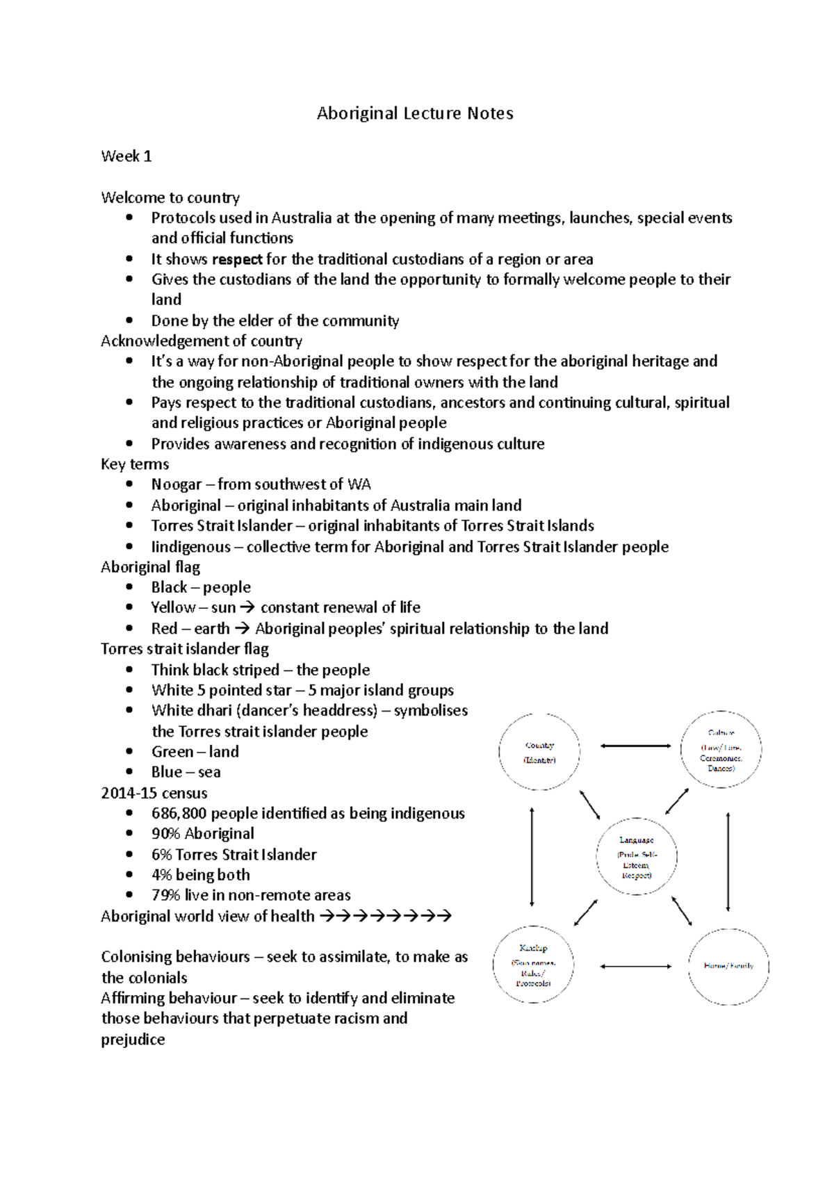 Aboriginal Lecture Notes - Spirit and integrity – connection of past ...