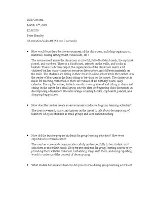 Topic 4 ELM 250 Procedures Template - Julia Cavossa April 5th, 2021 ELM ...