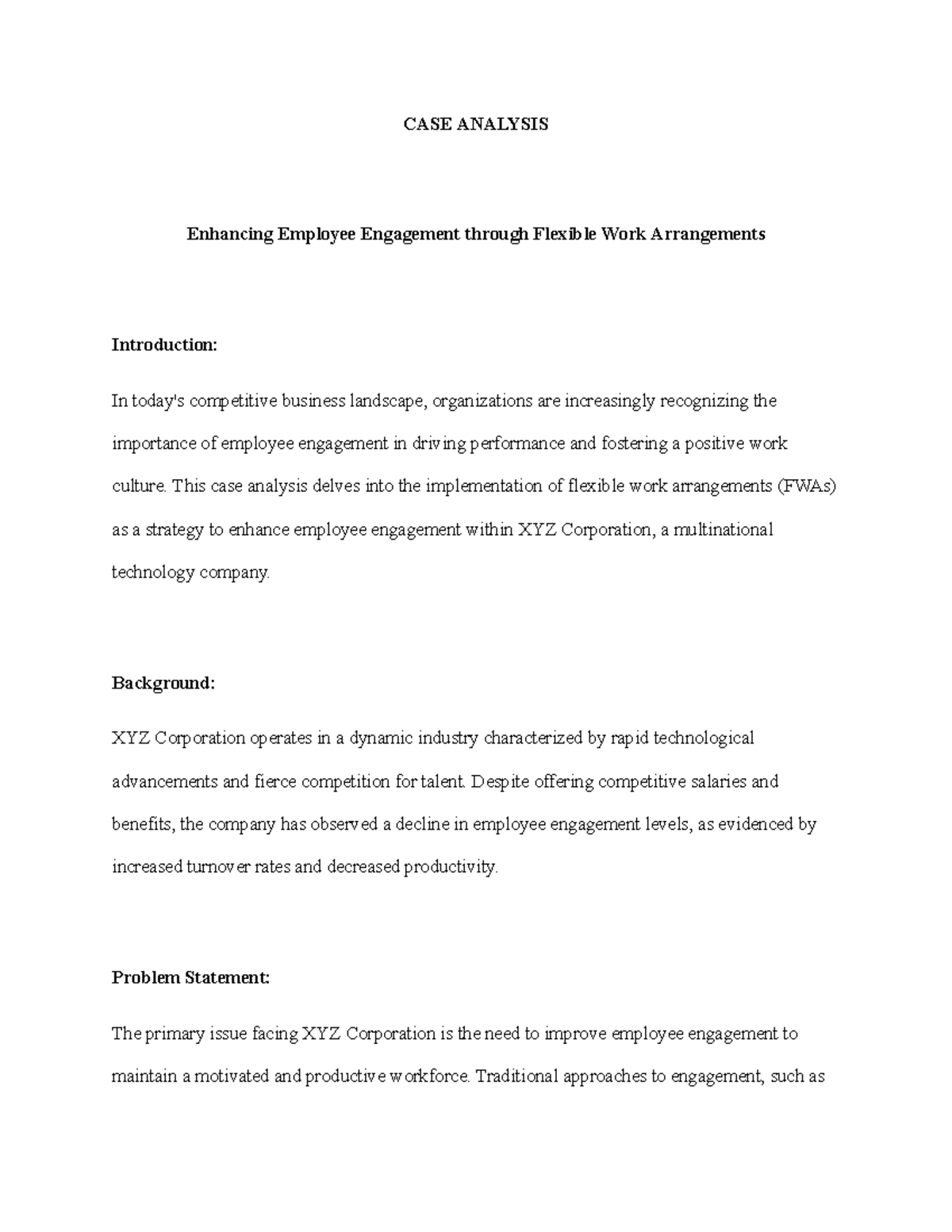 CASE Analysis IN HRMA - infos - CASE ANALYSIS Enhancing Employee ...