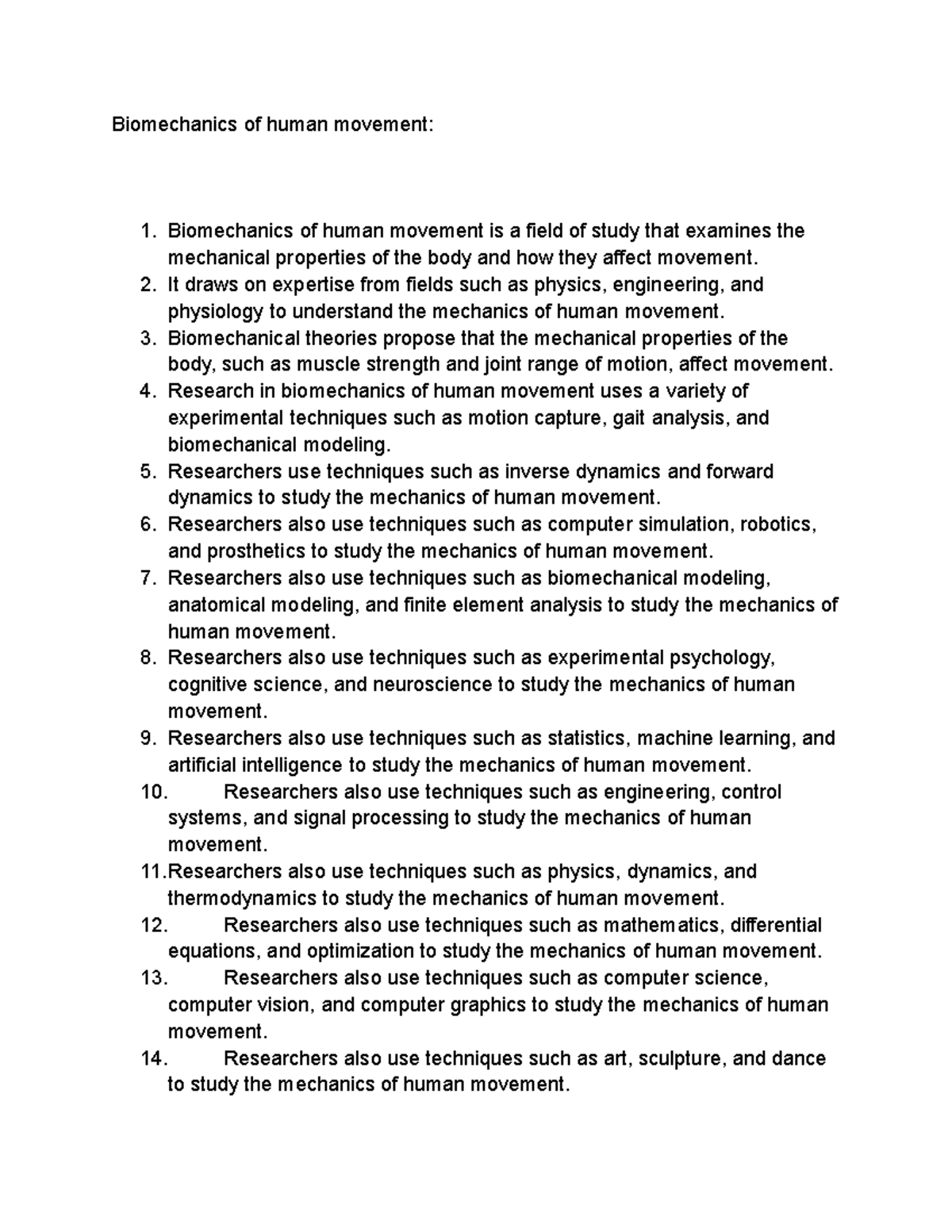 Biomechanics of human movement - Biomechanics of human movement ...