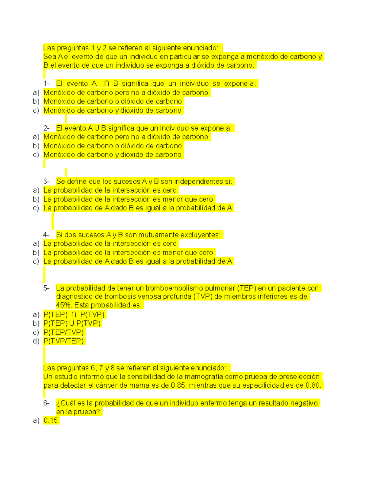 2do Parcial 2013 Cintro sin Respuestas - Introducción a la Biología ...