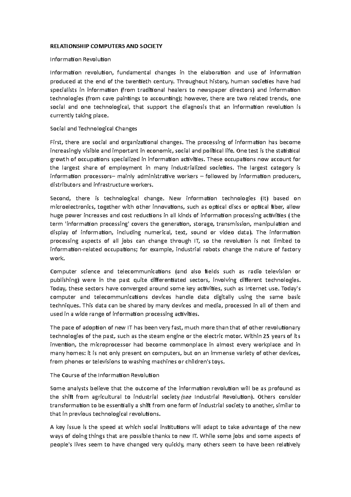 Relationship Computers AND Society - RELATIONSHIP COMPUTERS AND SOCIETY ...