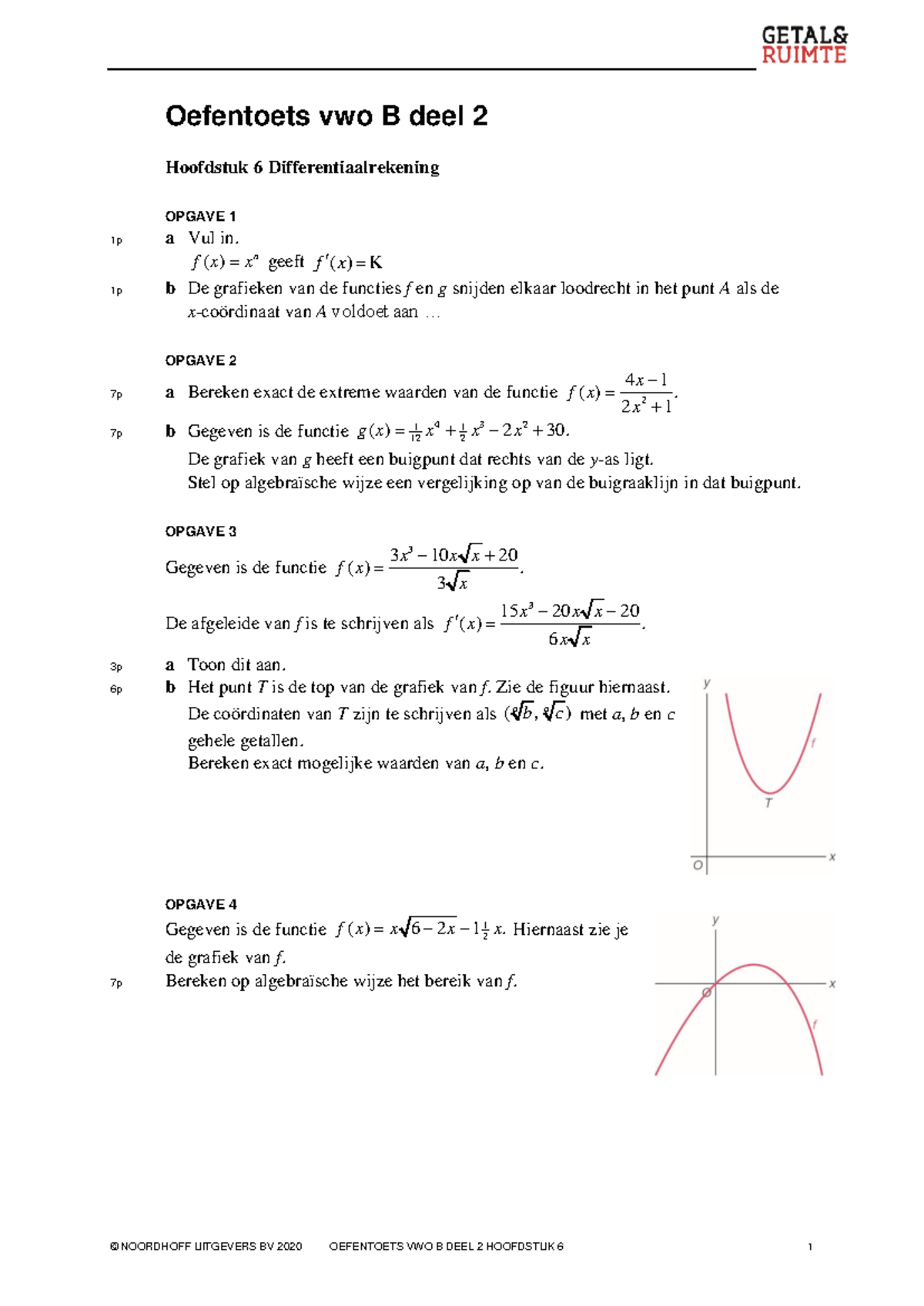 Oefentoets h6 - Wis - © NOORDHOFF UITGEVERS BV 2020 OEFENTOETS VWO B DEEL 2 HOOFDSTUK 6 1 ...