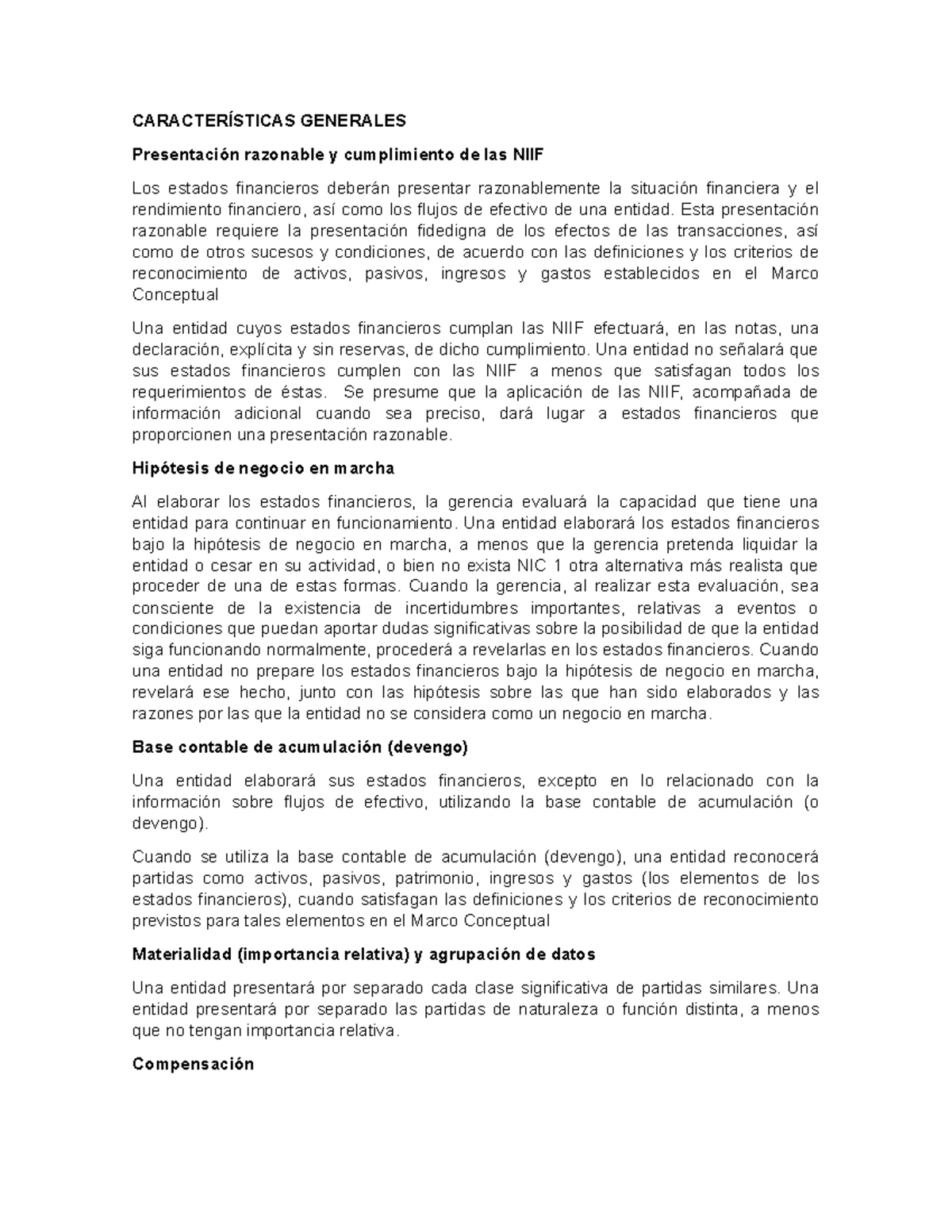 Características Generales EEFF - CARACTERÍSTICAS GENERALES Presentación ...