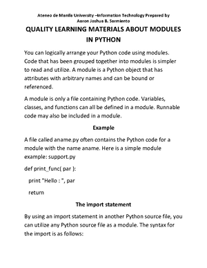 Quality Learning Materials About Objects in Python - QUALITY LEARNING MATERIALS ABOUT OBJECTS IN ...