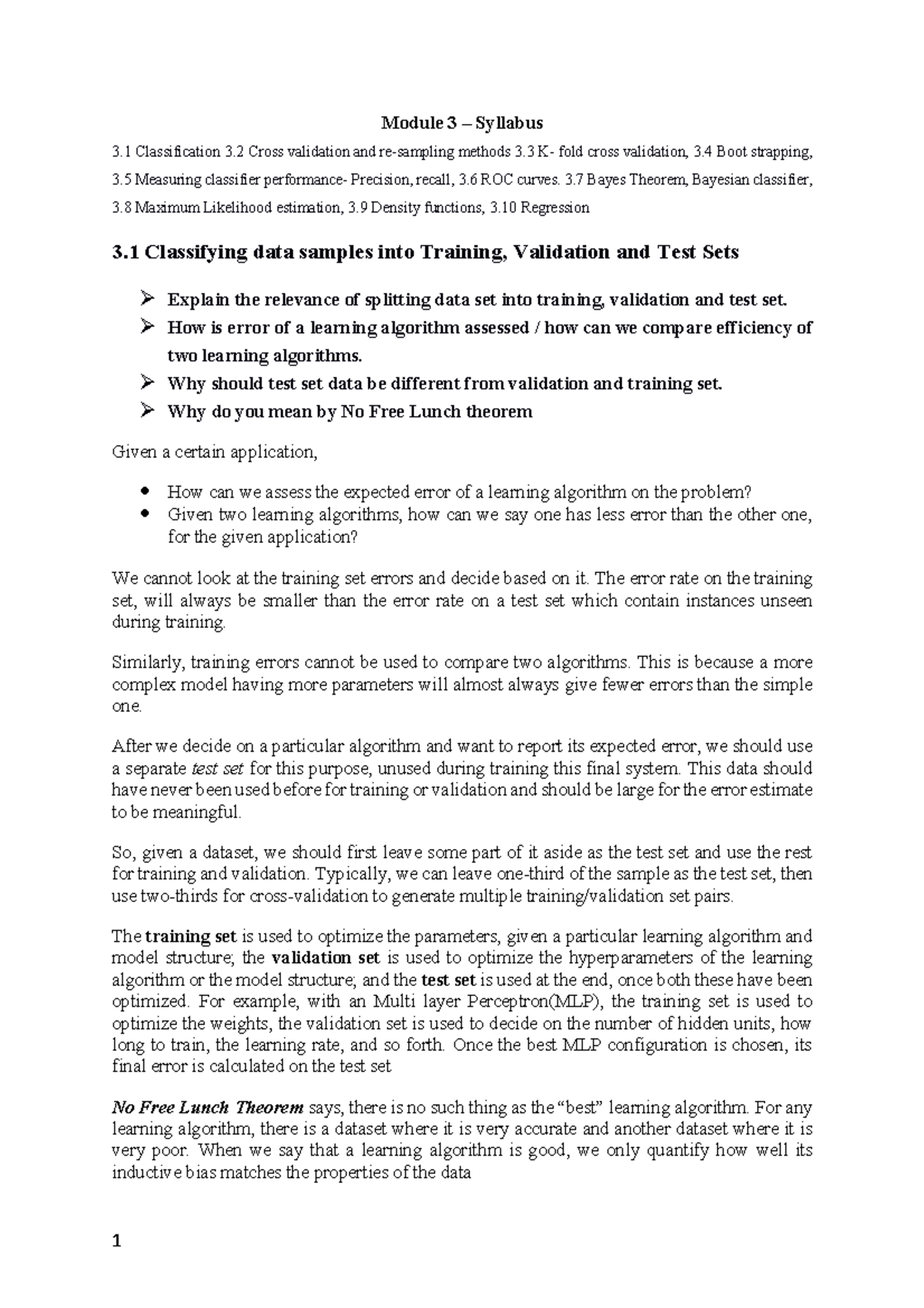 Machine Learning Module 3 - Prepared By Abin Philip, Asst Prof, Toc H ...