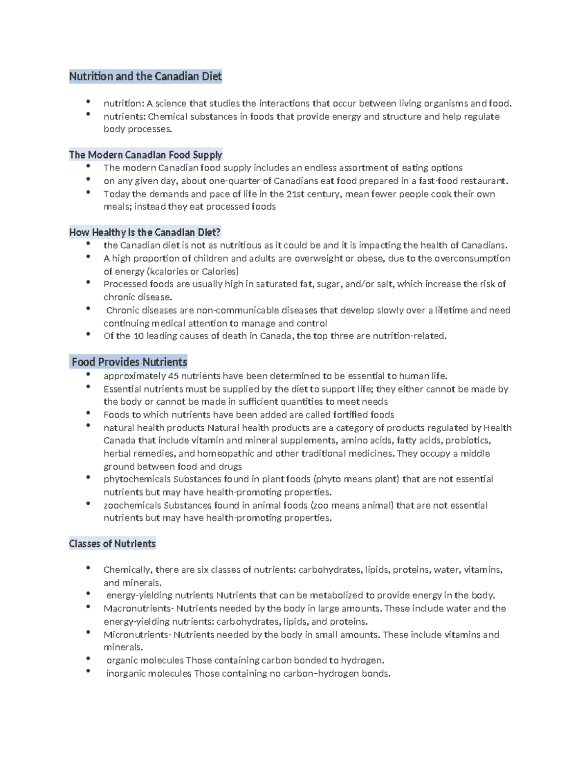 Chapter 1 - Summary Nutrition: Science and Applications - Nutrition and ...