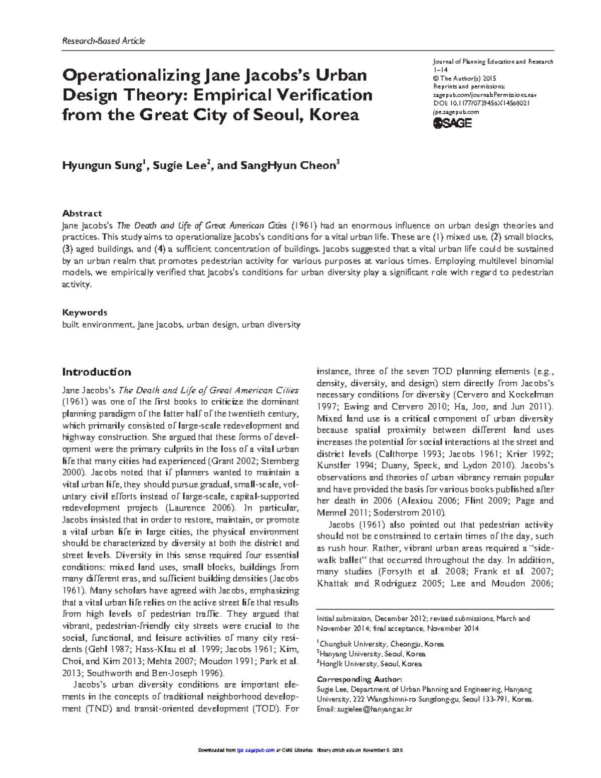 Operationalizing Jane Jacobs’s Urban Design Theory Empirical ...