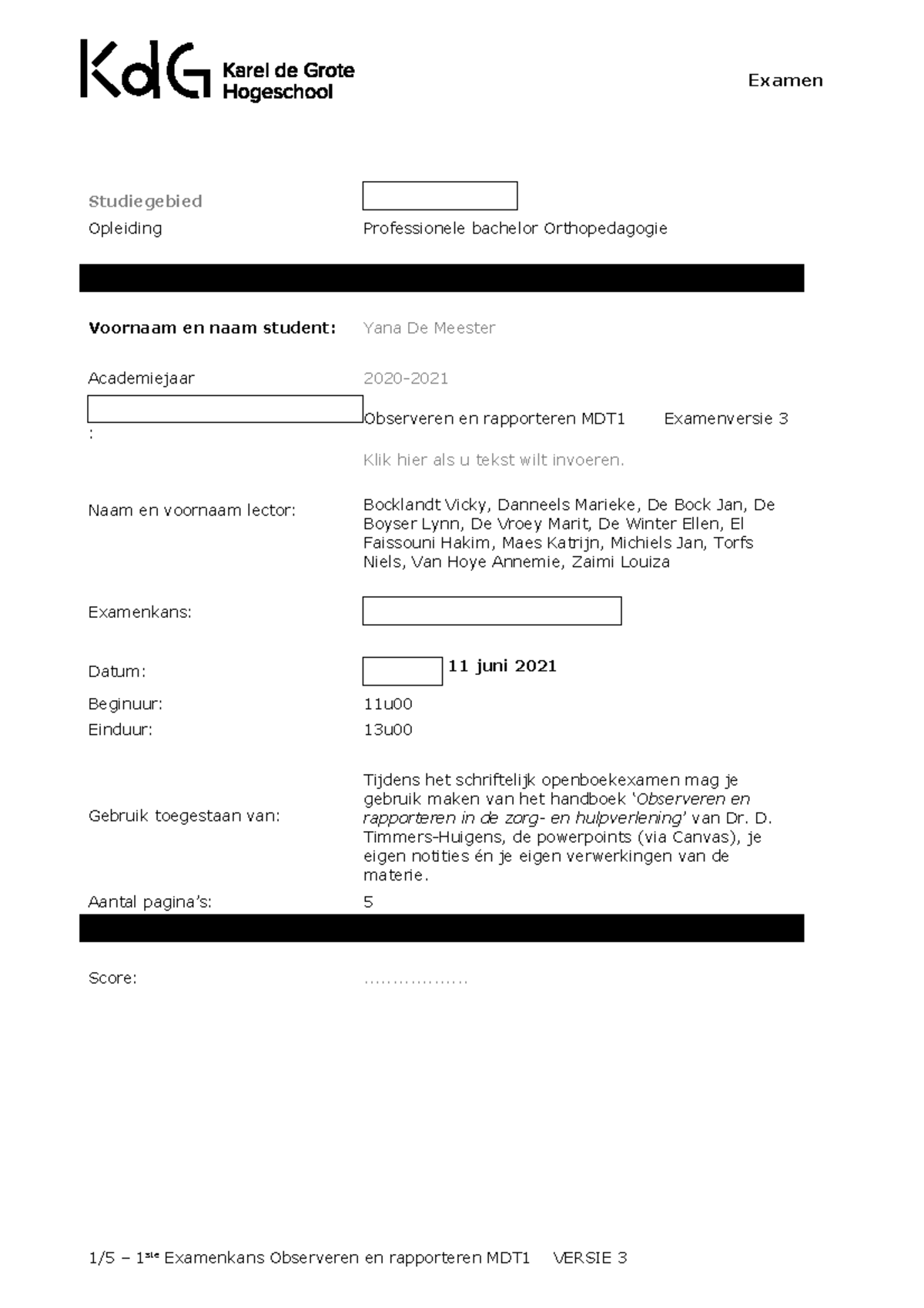 Versie 3 Observeren en rapporteren MDT1 2020-2021 - Studiegebied ...