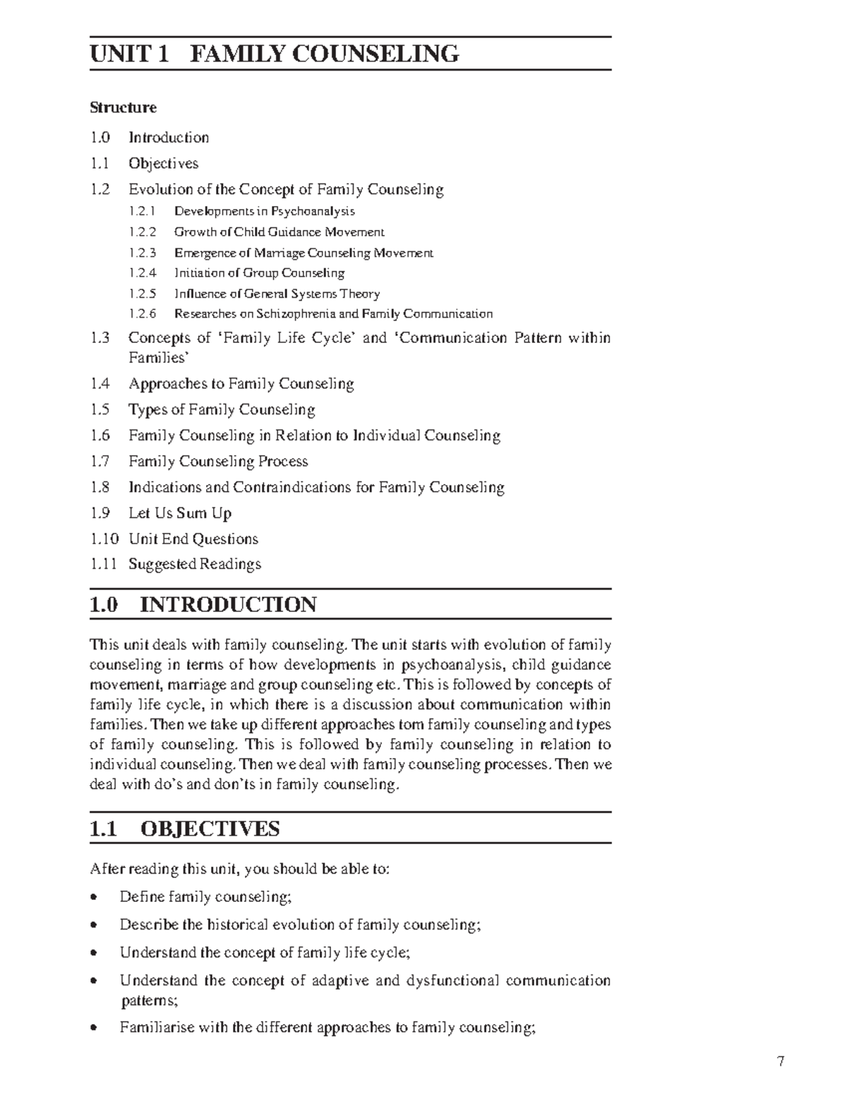 Family counseling - Consejo Psicologico - Family Counselling UNIT 1 ...