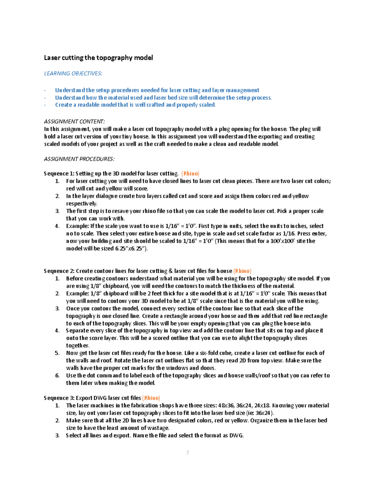 Assignment 7.1- Site Model Setup Procedure - 1 Laser cutting the ...