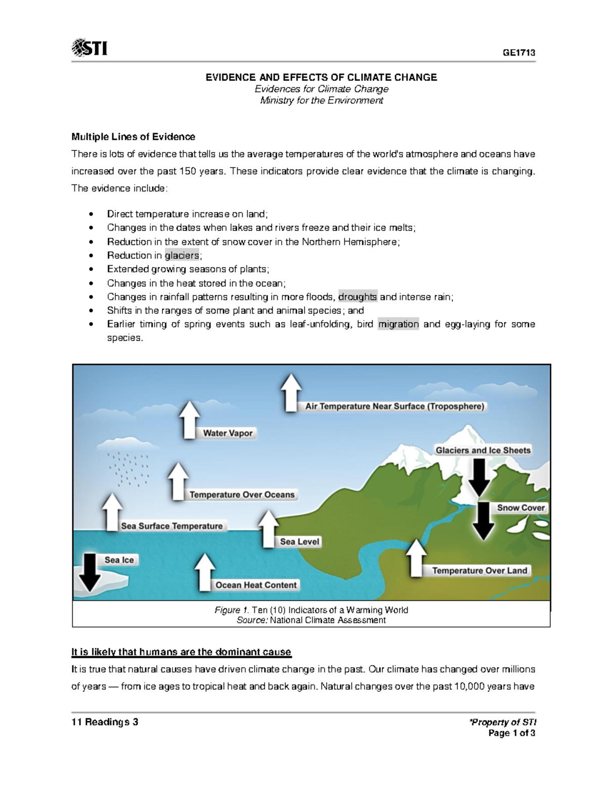 11-Readings-3 Evidence and Effects of Climate change - GE 11 Readings 3 ...