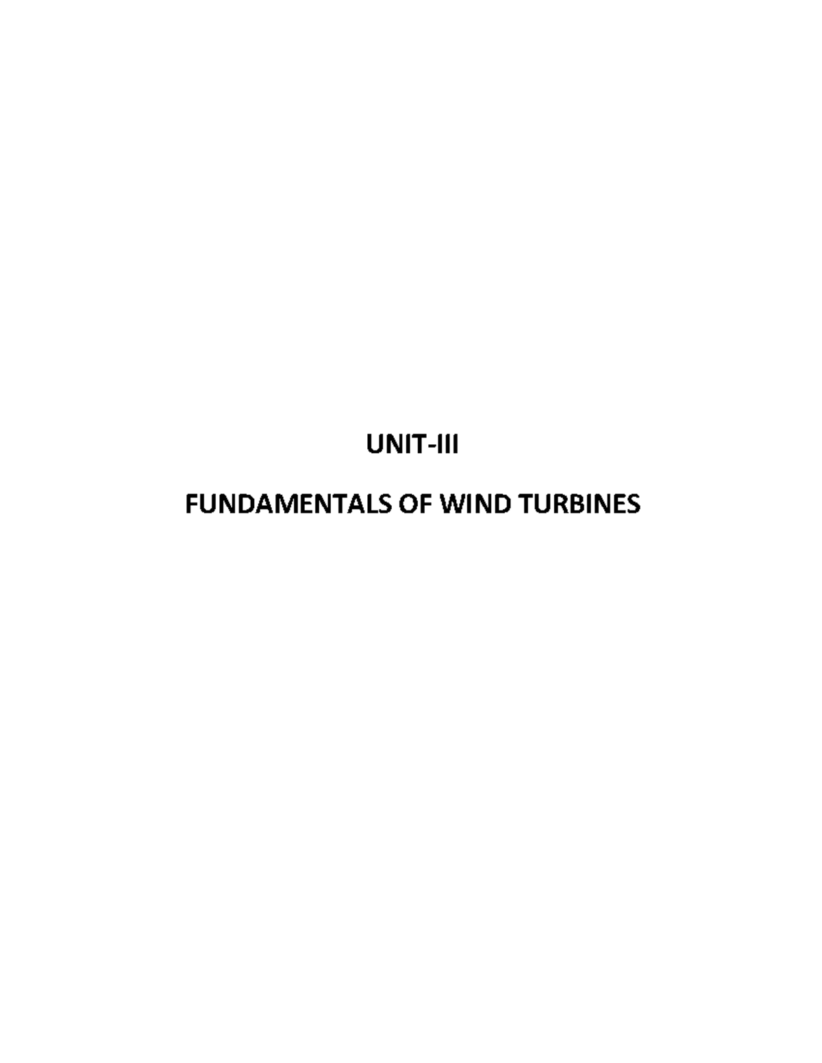 Fundamentals of WIND Turbines - Solar And Wind Energy - GTU - Studocu