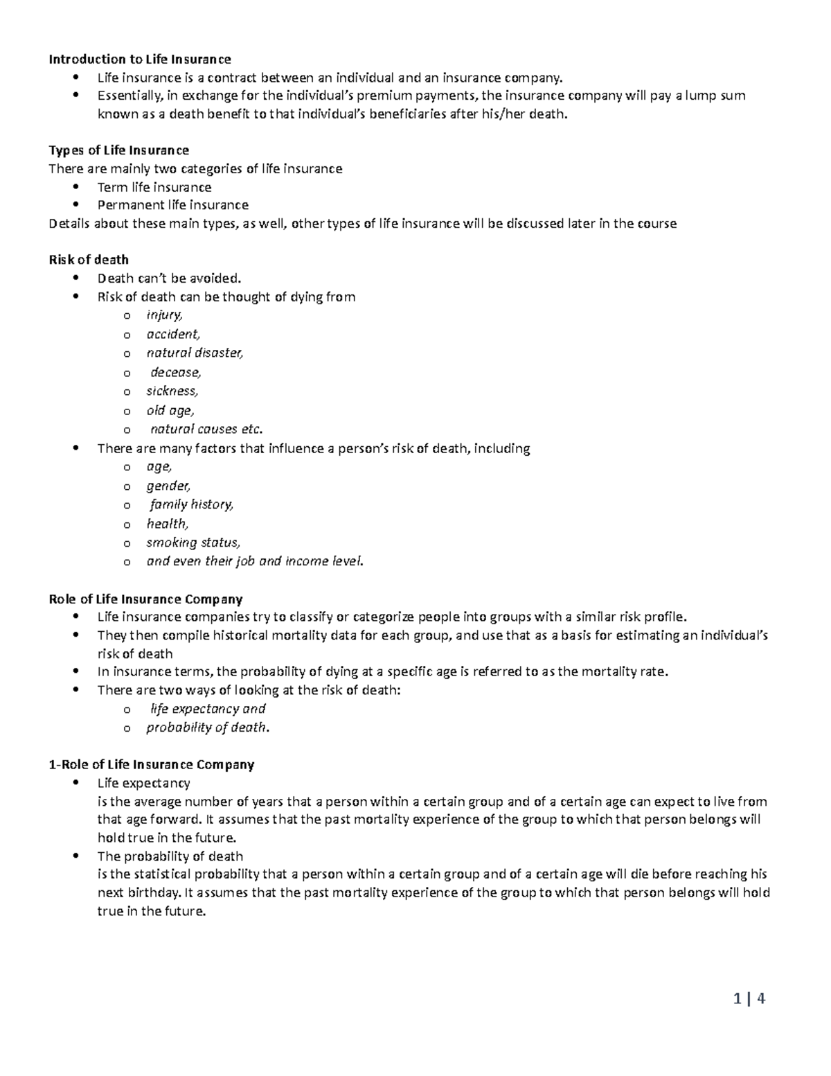 Introduction to Life Insurance - Copy - Introduction to Life Insurance ...