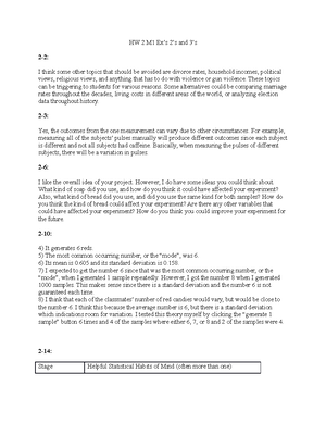 HW 2 M2 - homework - HW 2 M 1-1: 4-d: I think that class size in grades ...