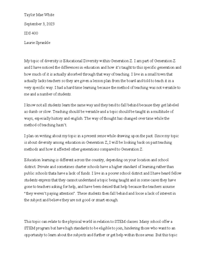 IDS 400 6-2 Activity Reflection Society - Taylor Mae White October 8 ...