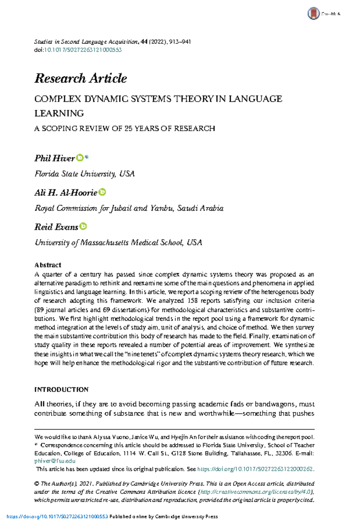 1 adsfaf asdfadfa dfadf - Research Article COMPLEX DYNAMIC SYSTEMS ...