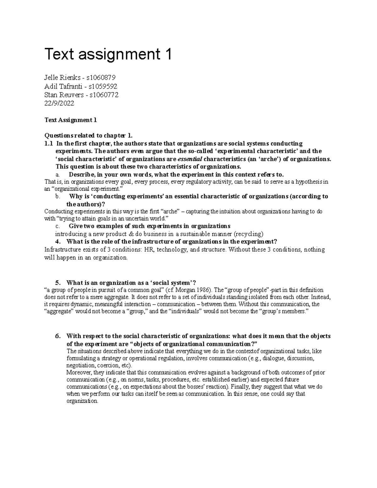 System Theory text assignment 1 - Text assignment 1 Jelle Rienks - s ...