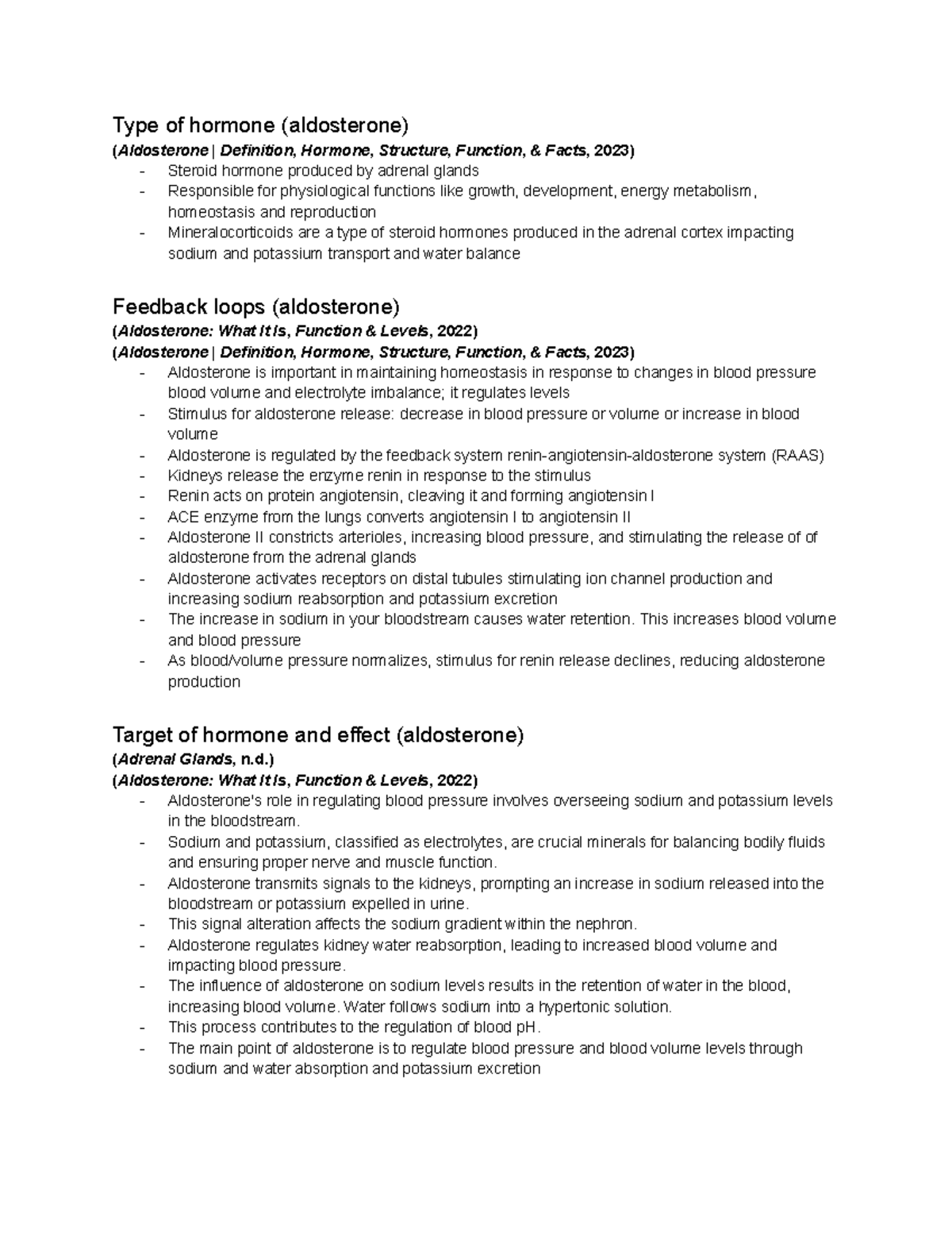 Hormone Research Aldosterone Atidiuretic - Type of hormone (aldosterone ...