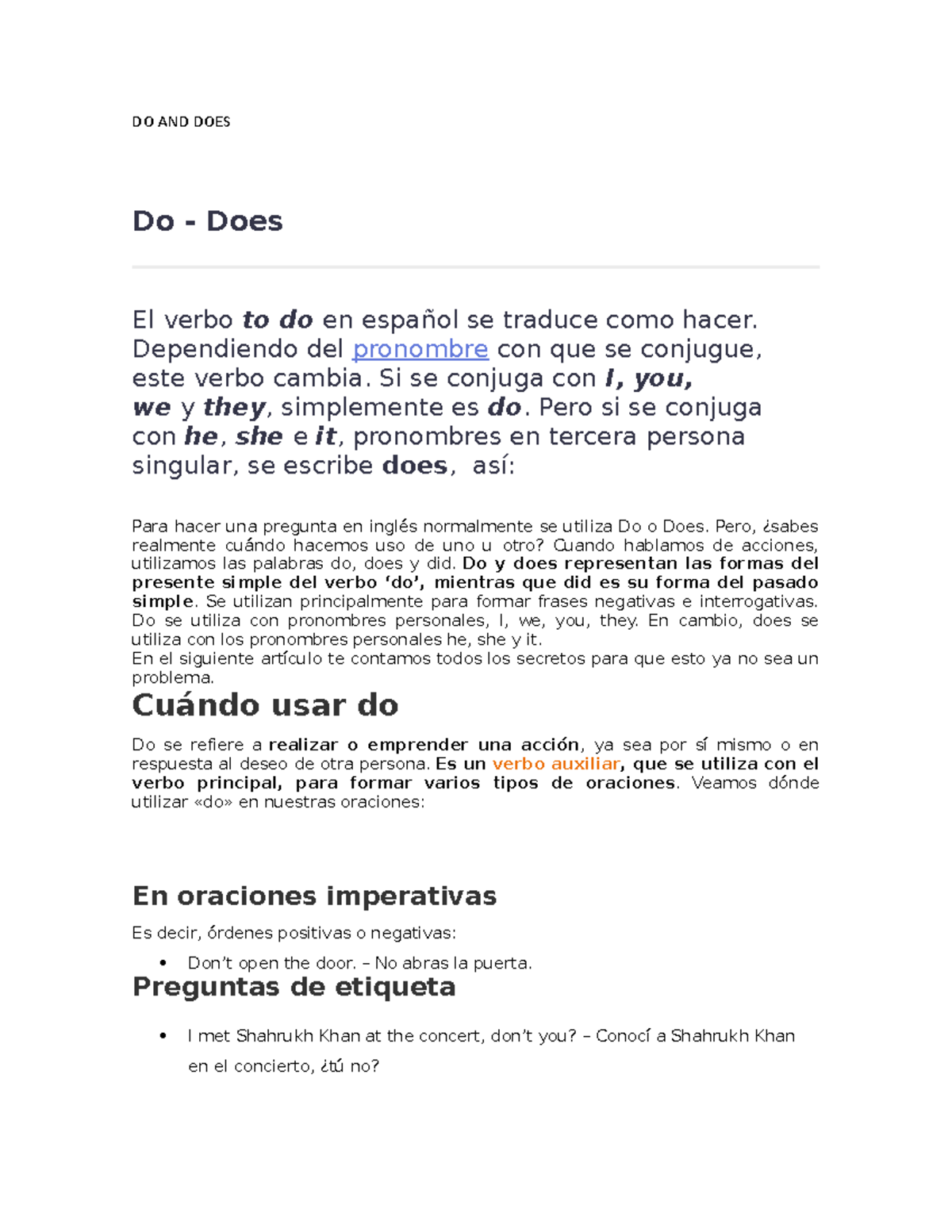 DO AND DOES - como se usan correctamente los adjetivos para do y does ...