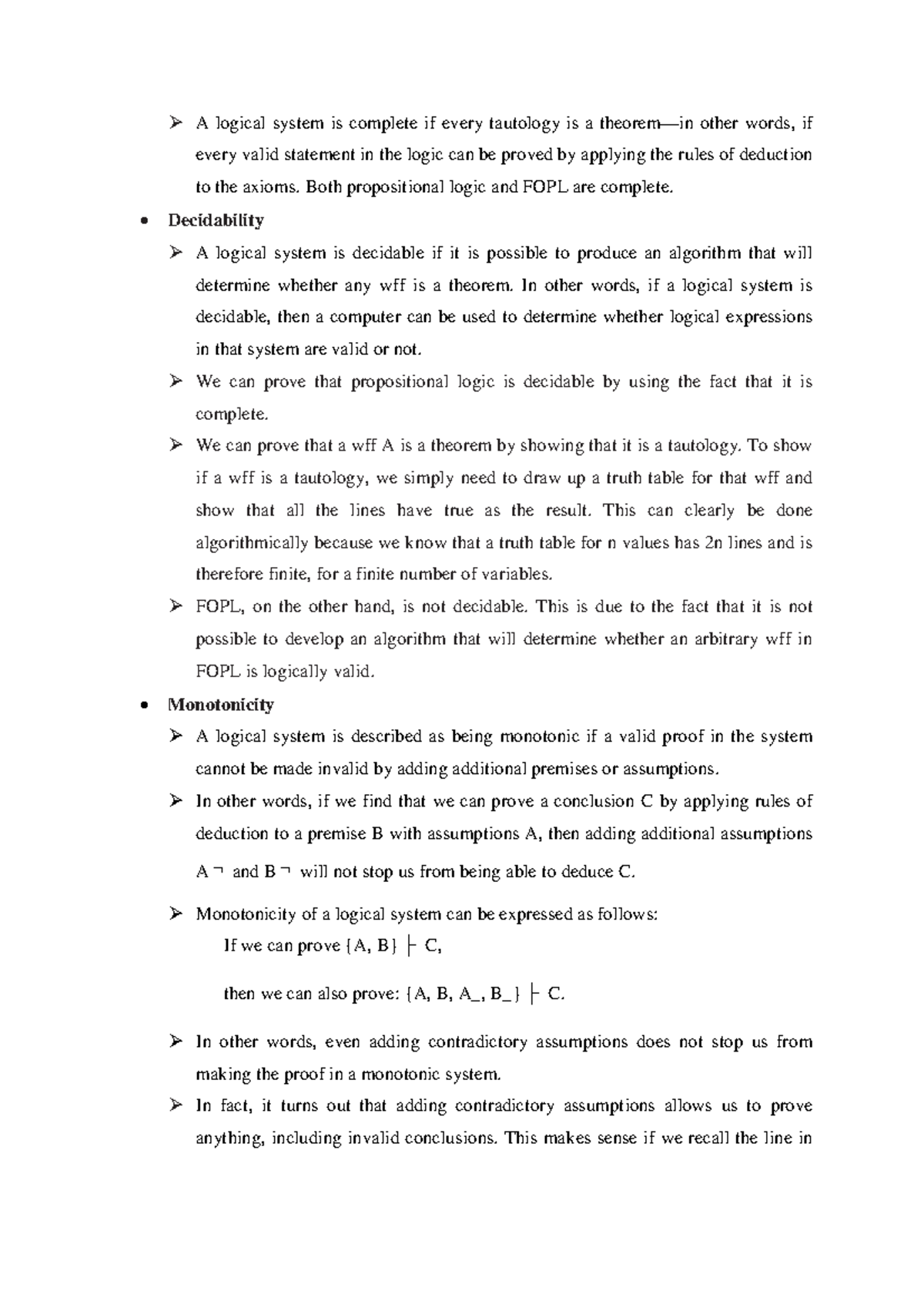 Artificial intelligence notes-11 - A logical system is complete if ...